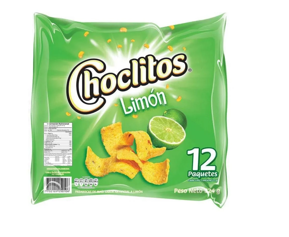 Choclitos Limon Paquete X12 Unidades La Colombian Power